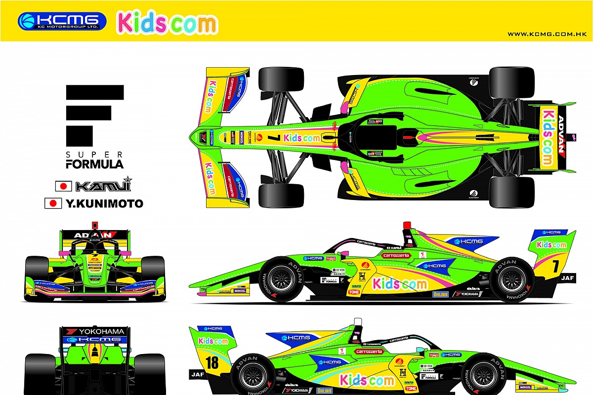 【スーパーフォーミュラ】KCMG、2022年シーズン参戦体制を発表。新スポンサーKids com加入でカラフルなカラーリングに