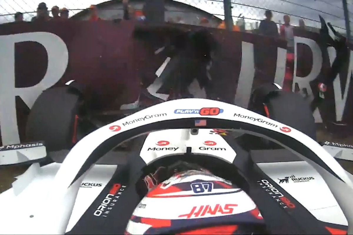 VÍDEO F1: Bearman bate na entrada do box no fim do TL3
