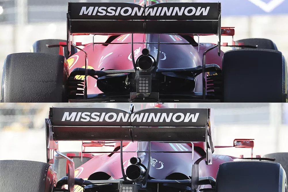 Ferrari: two very different engine covers on the SF21 in Sochi