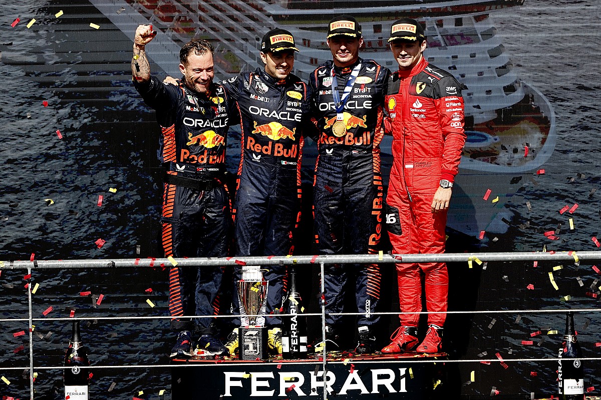 Red Bull suffers second broken F1 trophy in a row at Belgian GP ...