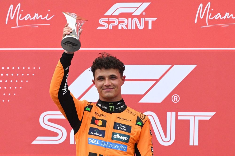 F1 Miami GP: Norris leads McLaren 1-2 in safety car finish to sprint