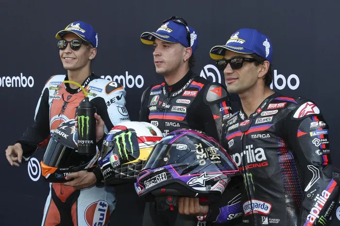 MotoGP Italian GP: Marco Bezzecchi leads Aprilia front-row lockout