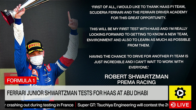 Formula 1: Ferrari junior Shwartzman joins Haas for Abu Dhabi rookie ...