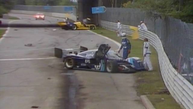 WSC 1990 - Montreal - Manhole cover causes crash - WEC Videos