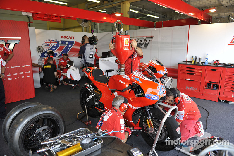 Ducati Corse pit area at German GP