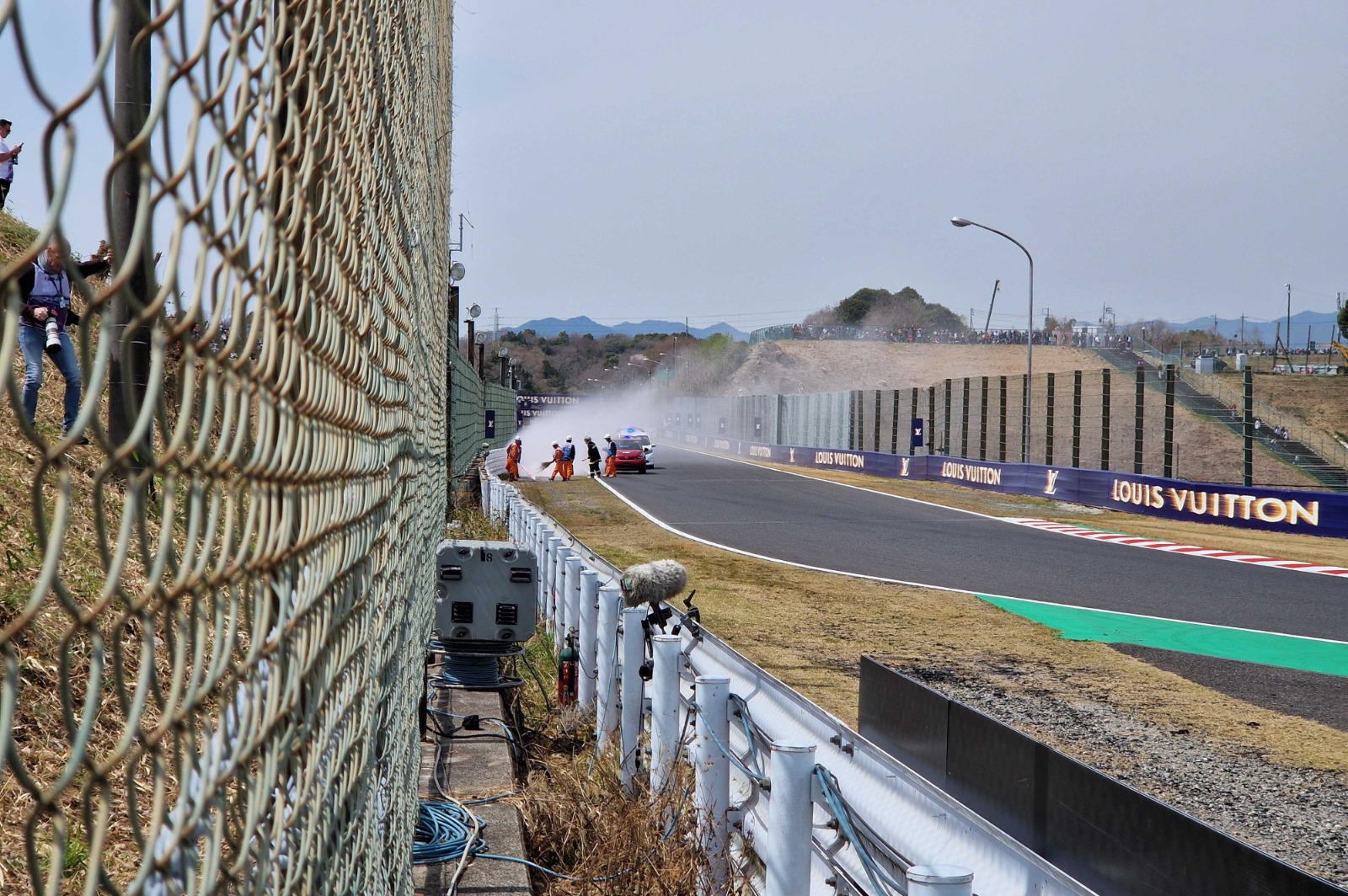 Japanese GP: FP3 red-flagged as track fires continue to plague weekend